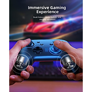 Forty4 Wireless Gaming Controller, Game Controller for PC Windows 7/8/10/11, PS3, Switch, Dual-Vibration Joystick Gamepad for Computer