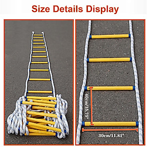 Window Ladder Fire Escape 9.8/16.4/26.2/32.8/39.3/49.2/59/65.6/82/98.4/114.8/131.2/147.6/164ft Escape Rope Ladder Emergency Fire Escape Rope Ladder Fire and High Temperature Resistance Easy to Store (