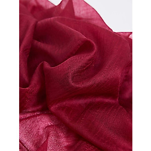 Ovcio Featherlight Wine Red Cashmere Scarf - 100% Pure Cashmere Wrap Scarf for Women (87x39) with Gift Box