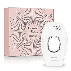 [FDA Cleared] IPL Hair Removal Aimanfun At-Home Laser Hair Removal for Women & Men Painless Permanent Hair Remover Device for Body Face Corded,White,2 Years Warranty