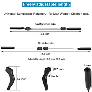 10 Pcs Glasses Strap, Sunglasses Strap, Eyeglasses Strap, 2 Pcs Upgrade Adjustable Eyewear Retainer, With 8 Pcs Ear Hooks, Sports Sunglasses Eyeglass Strap for Men Women Kids Glasses Holder Strap