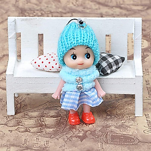 8 PCS Tiny Dolls, Silicone Princess Mini Doll for Girls, DIY Miniature Dollhouse Kit with Miniature Clothes, Decoration Little Dolls Christmas Festival Reborn Baby Stuff Gift & Bag Accessories