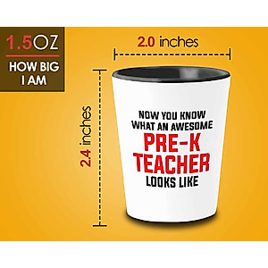 Subject Teacher Shot Glass 1.5oz - pre-k teacher looks - Daycare Provider Gifts from Toddlers Kindergarten Student Class