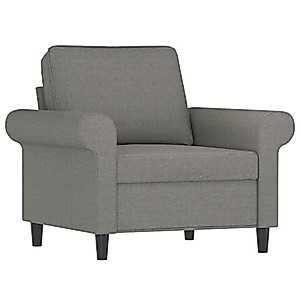 vidaXL Sofa Chair Home Indoor Living Room Single Relax Club Seating Upholstered Leisure Sofa Comfort Tub Armchair Furniture Dark Gray Fabric
