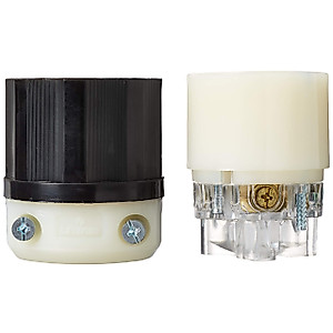 Leviton 2733 30 Amp, 480 Volt 3-phase, NEMA L16-30R, 3P, 4W, Locking Connector, Industrial Grade, Grounding - Black-White