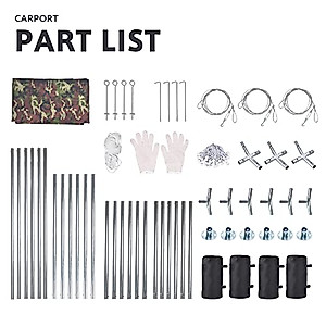 Quictent 10'X20' Upgraded Heavy Duty Carport Car Canopy Boat Shelter Tent with Reinforced Steel Cables-Camo