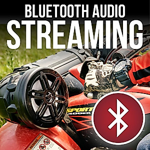 BELVA BPS8RGB UTV/ATV Weatherproof Sound System Dual 8” Speakers with 1” Tweeters, Built-in Amplifier, Bluetooth, Aux-in, Multi Color Illumination, Wireless Remote, Easy Installation