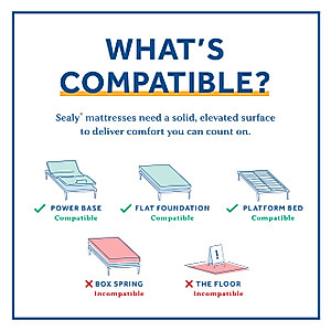 Sealy Essentials Spring Winter Green Euro Pillowtop Soft Feel Mattress, King