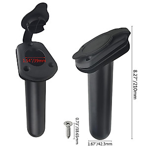 WMYCONGCONG 2 PCS Kayak Deck Plastic Flush Mount Fishing Boat Rod Holder with Cap Cover for Kayak Boat Canoe