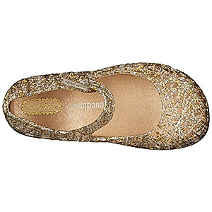 Mini Melissa baby girls Zig Zag Vi Mary Jane Flat, Mix Gold Glitter, 9 Toddler US