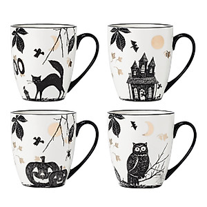 Lenox 896925 Vintage Haunted Halloween Mugs, Set of 4, Assorted, Halloween