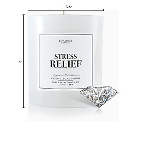 Foreverwick Stress Relief Candle | Diamond Candle Gift | Relaxing Candle Scent | Aromatherapy Candle for Bath, Destress & Clearance | Strong Scented Candles for Decor | 14 oz & 70 Hours Burning Time