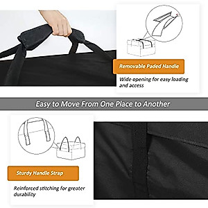 NettyPro Patio Cushion Storage Bags 32 x 32 x 24 inch Water-Resistant Small Outdoor Bag for Cushions Heavy Duty Patio Furniture Storage Bag, Black