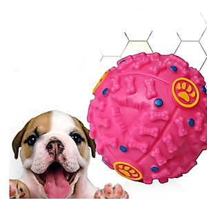 Generic Durable Dotted Ball Shaped Dog Toys (Pink), Medium