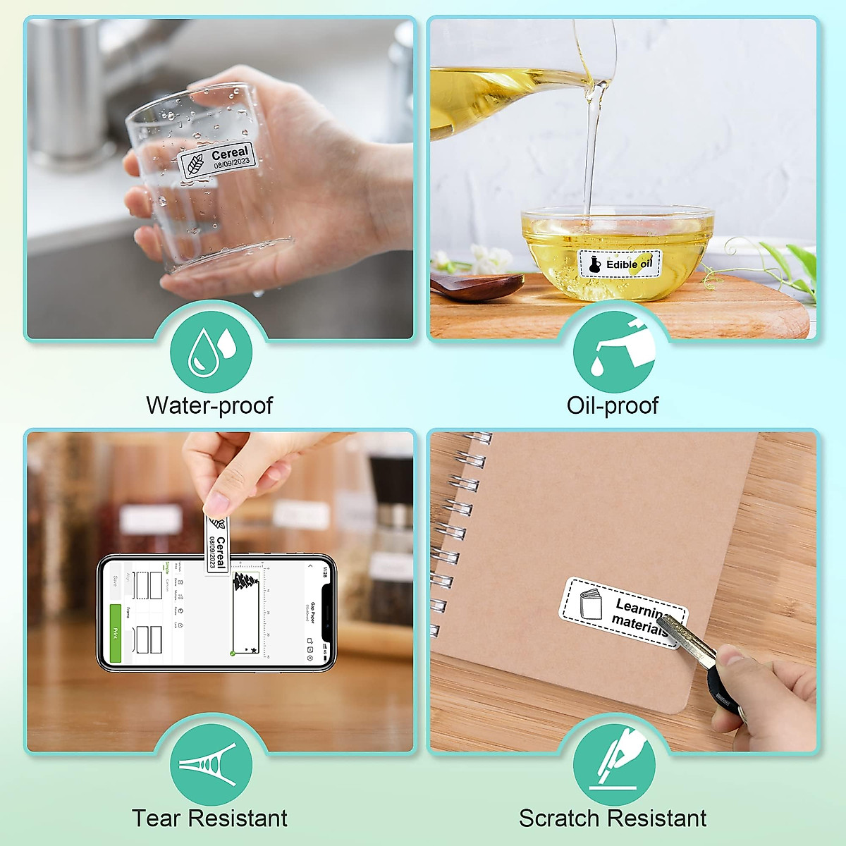 Nelko Genuine P21 Label Maker Tape, 14x40mm (0.55"x1.57"), Standard Laminated Thermal Label Tape Replacement, for Home Office, 180 Labels/Roll, White