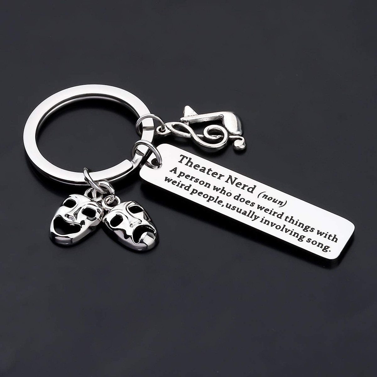 Gzrlyf Theater Nerd Gifts Musical Theatre Keychain Funny Theater Gifts Broadway Theater Gifts Theatre Lover Gifts (Keychain)
