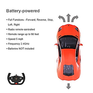 RASTAR RC Lamborghini Toy Car, 1:14 Lamborghini Aventador LP700-4 Remote Control Car, Working Lights - Orange