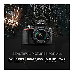 Nikon D3500 DSLR Camera with AF-P 18-55mm and 70-300mm Zoom Lenses Bundle with 64GB Card and Accessories (7 Items)