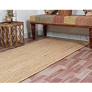 2x3, 2x4, 2x5, 2x6 Ft, 100% Natural Jute Runner Rug - Bohemian Jute Rug, Jute Runner Rug, Natural Fiber Runner Rug, Jute Braided Rug, Boho Decor Rug, Custom Size Rug (2x3 Ft, Area Rug)