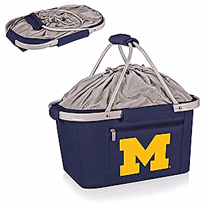 PICNIC TIME ONIVA - a Brand Michigan Wolverines - Metro Basket Collapsible Cooler Tote, (Navy Blue)