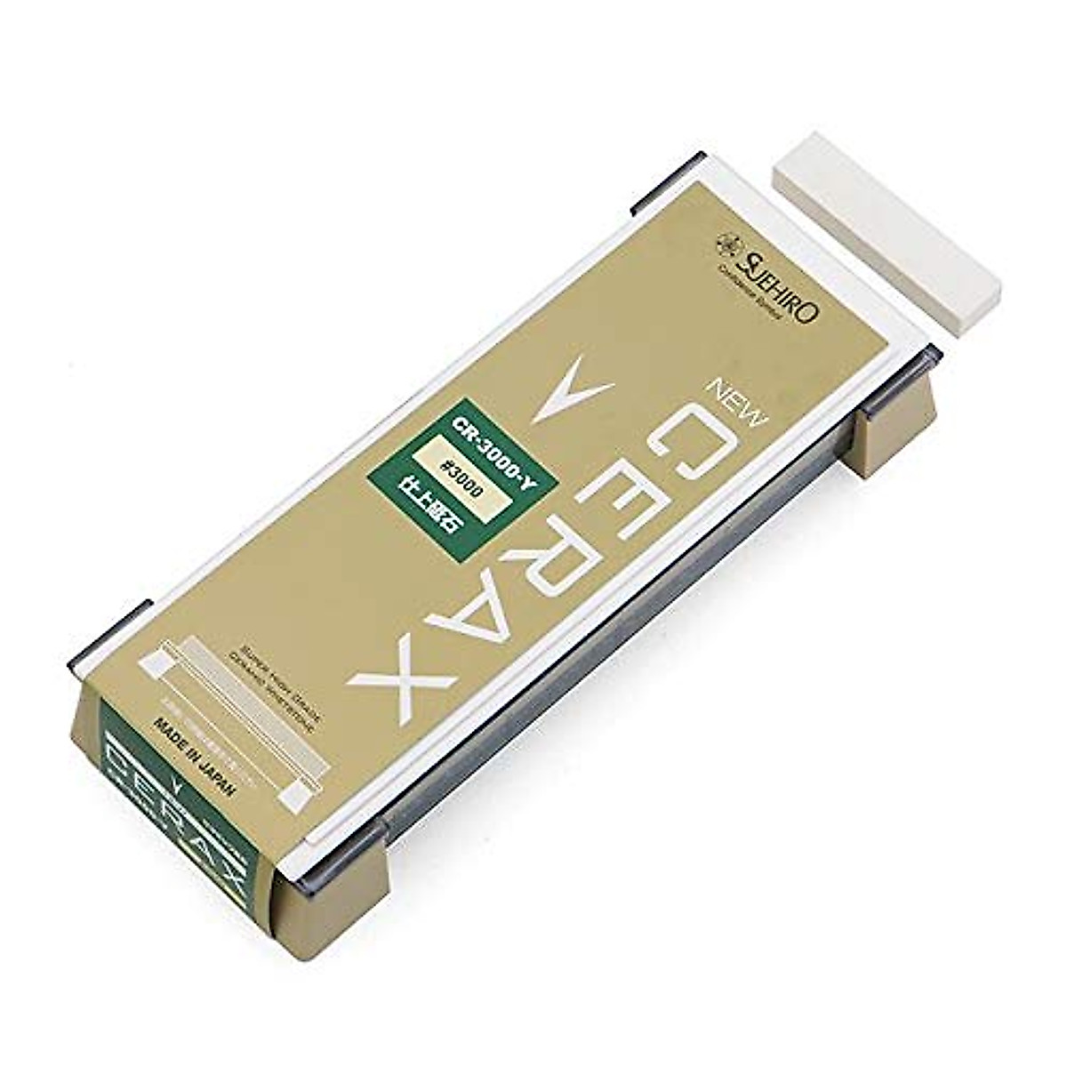 Cerax Suehiro New CR-3000-Y Grit#3000 Soaking Type Ceramic Whetstone, 8.11" x 2.87" x 0.91"
