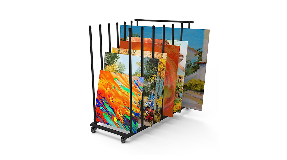 Art Storage Rack for Large Canvases | Portable Art Display Solution