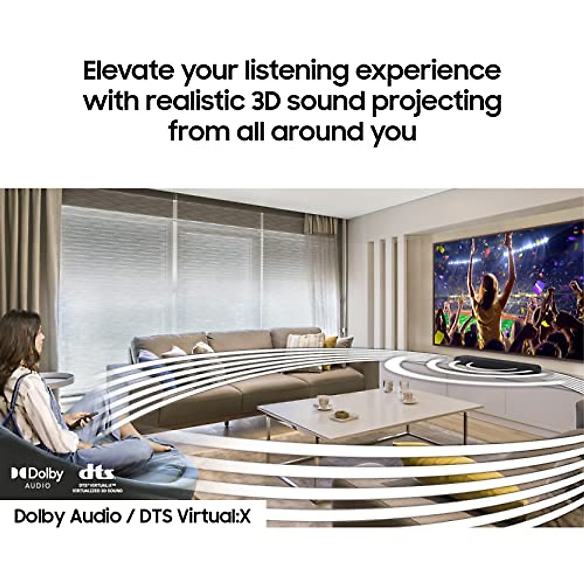 SAMSUNG HW-B57C B-Series 4.1ch Soundbar w/Dolby Audio/DTS Virtual X, Game Mode, Wireless Bluetooth TV Connection, Rear Speaker Kit & Subwoofer Included