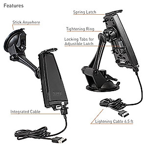 iBOLT.co iPro2 MFI Approved Car Dock / Desk Dock / Mount / Holder / for iPhone Xs / XS MAX / X / 8 / 8 Plus / 7 with Integrated 2 Meter Lightning Connector