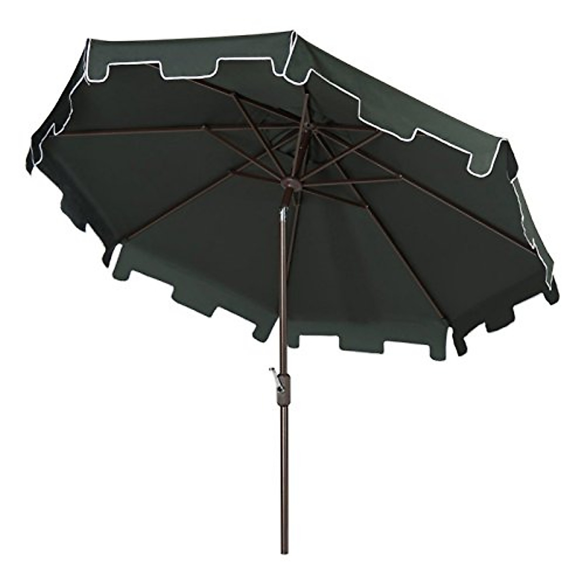 Safavieh Outdoor Collection Zimmerman Crank Market Umbrella with Flap