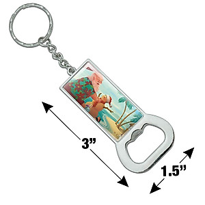 GRAPHICS & MORE Christmas Holiday Santa Claus Beach Vacation Keychain Rectangle Chrome Plated Metal Bottle Cap Opener