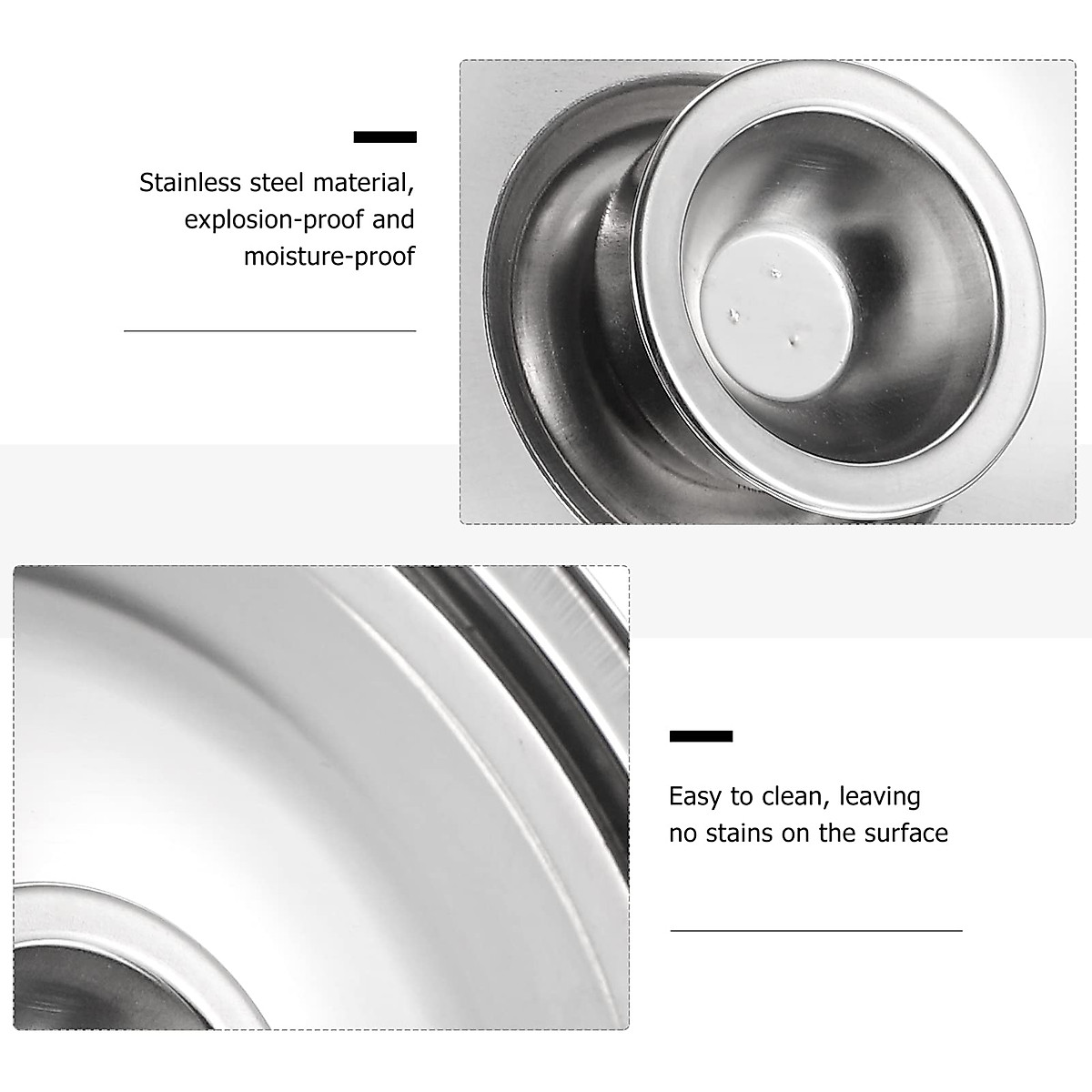 DOITOOL Stainless Steel Cover Bowl- 6.3in Small Universal Lid for Pots- Reusable Mini Pan Lid Bowl Covers with Handle for Pot and Pans