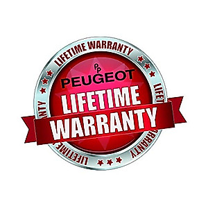 Peugeot 14K All Gold Plated Big Face Luxury Watch with Day Date Windows, Roman Numerals & Coin Edge Fluted Bezel Watch