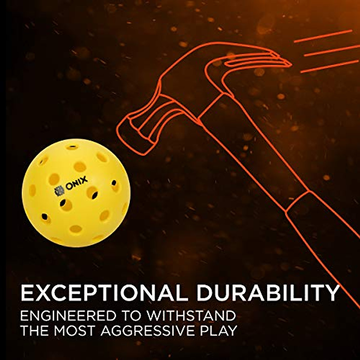 Onix Pure 2 Outdoor Pickleball Balls Specifically Designed and Optimized for Pickleball Yellow 6-Pack