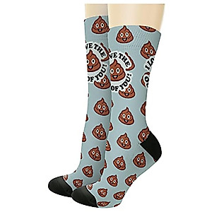ThisWear Couples Gifts For Men I Love The Poop Emoji Out Of You 1-Pair Novelty Crew Socks
