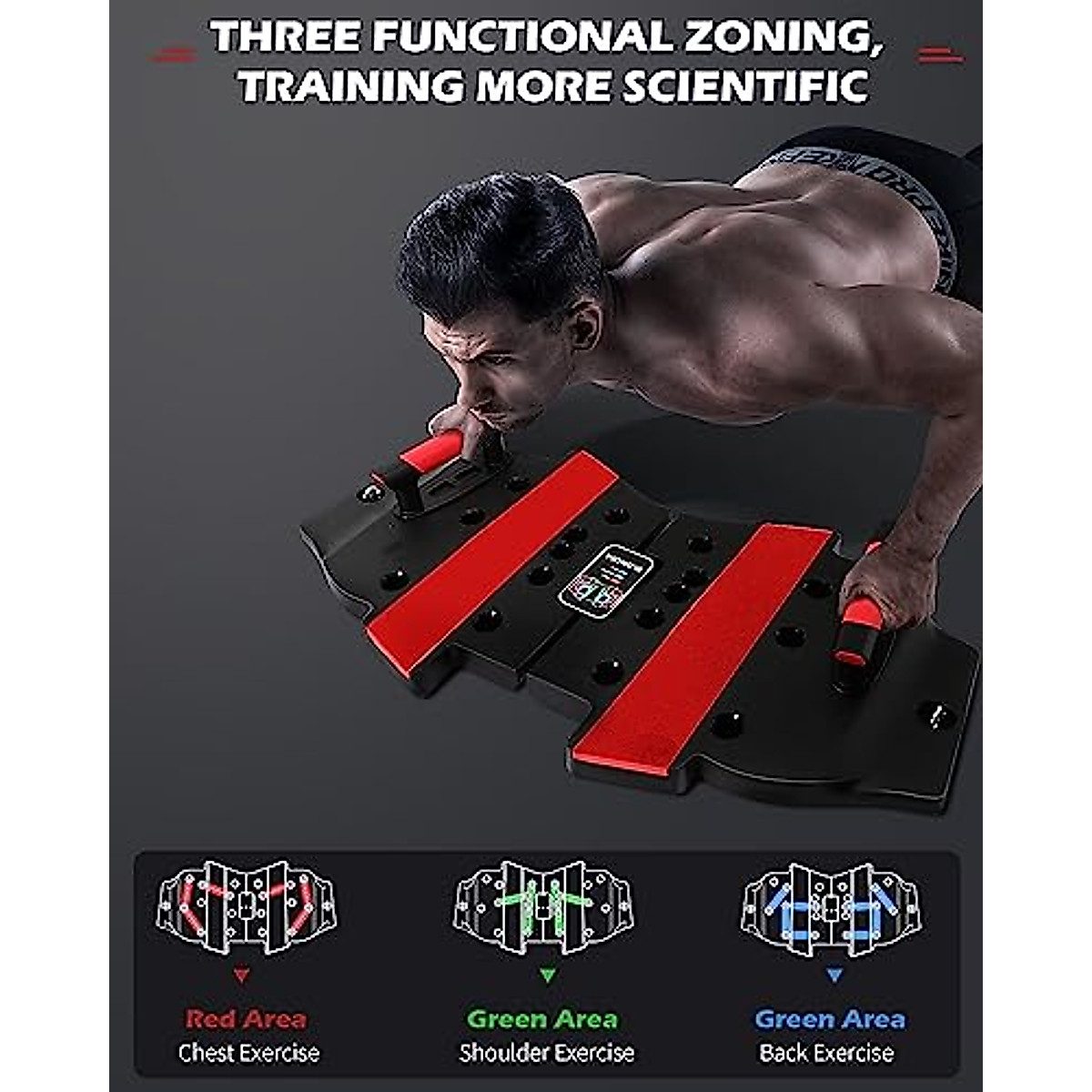 Push Up Board, Portable Home Gym, Push Up Bar Strength Training Equipment, Full Body Workout Set with 20 Accessories, Suitable for Training Muscle and Burning Fat, Workout Equipment for Home Fitness