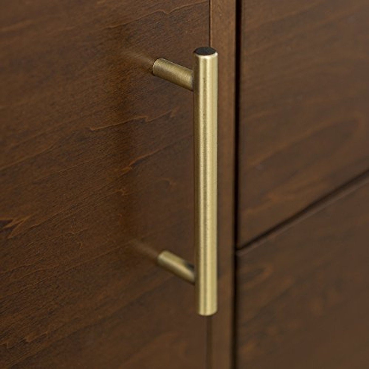 Walker Edison Mid Century Modern-TV Stand Console with 3 Drawers and Closed Cabinet Storage, 60", Walnut