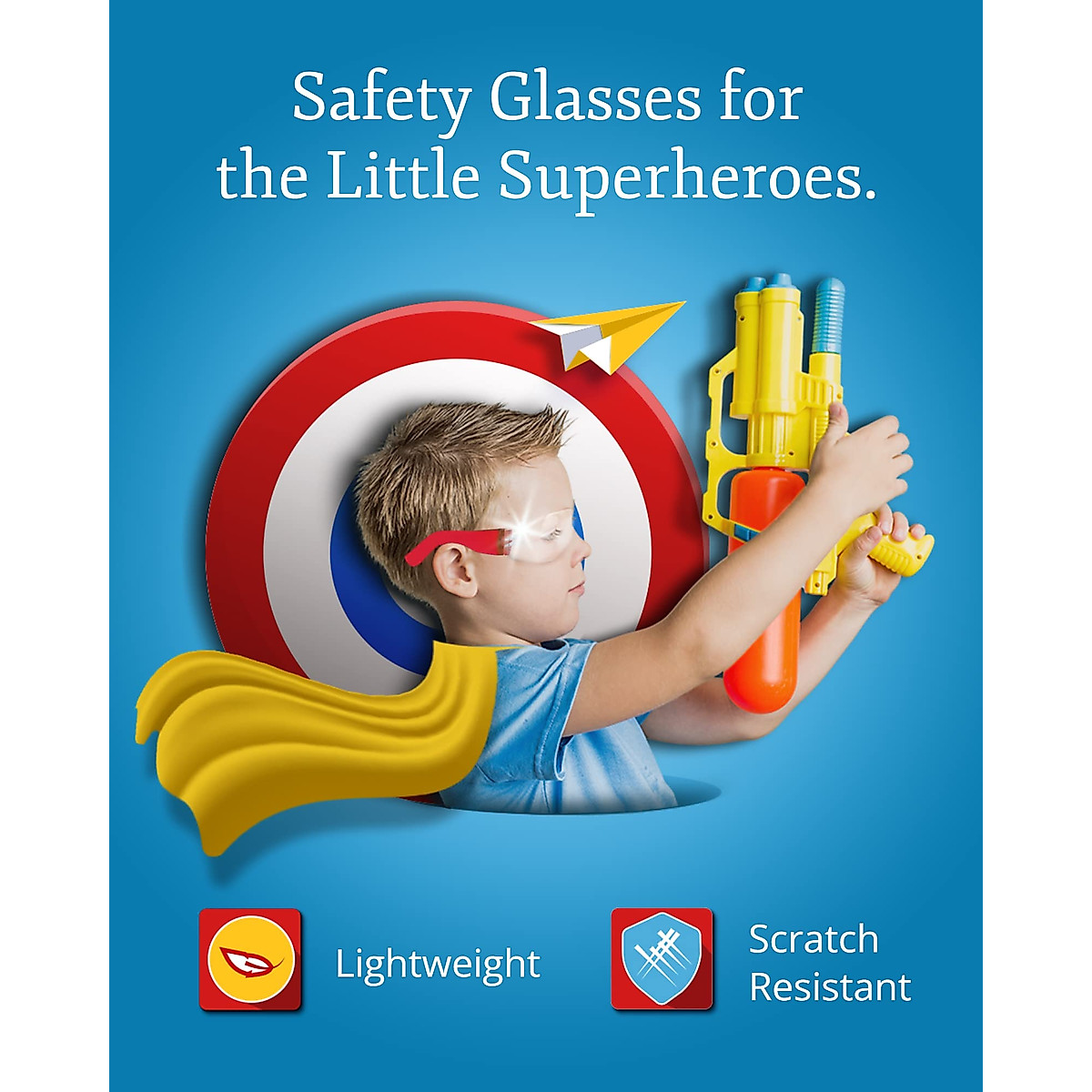 Aqulius 24 Pack of Kids Safety Glasses ANSI Z87+ (24 Protective Goggles in 6 Colors) Crystal Clear Eye Protection - Specially Designed to Fit Children, Perfect for Nerf Parties