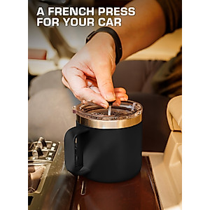 COLETTI Travel French Press compatible with YETI Rambler 14 oz — Travel Coffee Maker, Tumbler Accessories — Turn Your Tumbler Into a Travel Coffee Maker