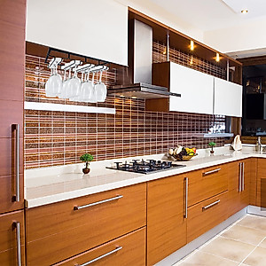 Wine Glass Rack, Under Cabinet Stemware Rack Wine Glass Holder, 3 Rows Black Metal Wine Glass Storage Hanger Under Shelf for Cabinet Kitchen Bar