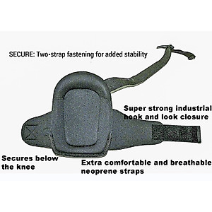 CLC Custom Leathercraft 345 Professional Kneepads, Supportive Gel Cushion, Breathable Neoprene Straps, Over Sized Caps for More Coverage, Ideal for Gardening, Flooring, Cleaning and Construction , Black