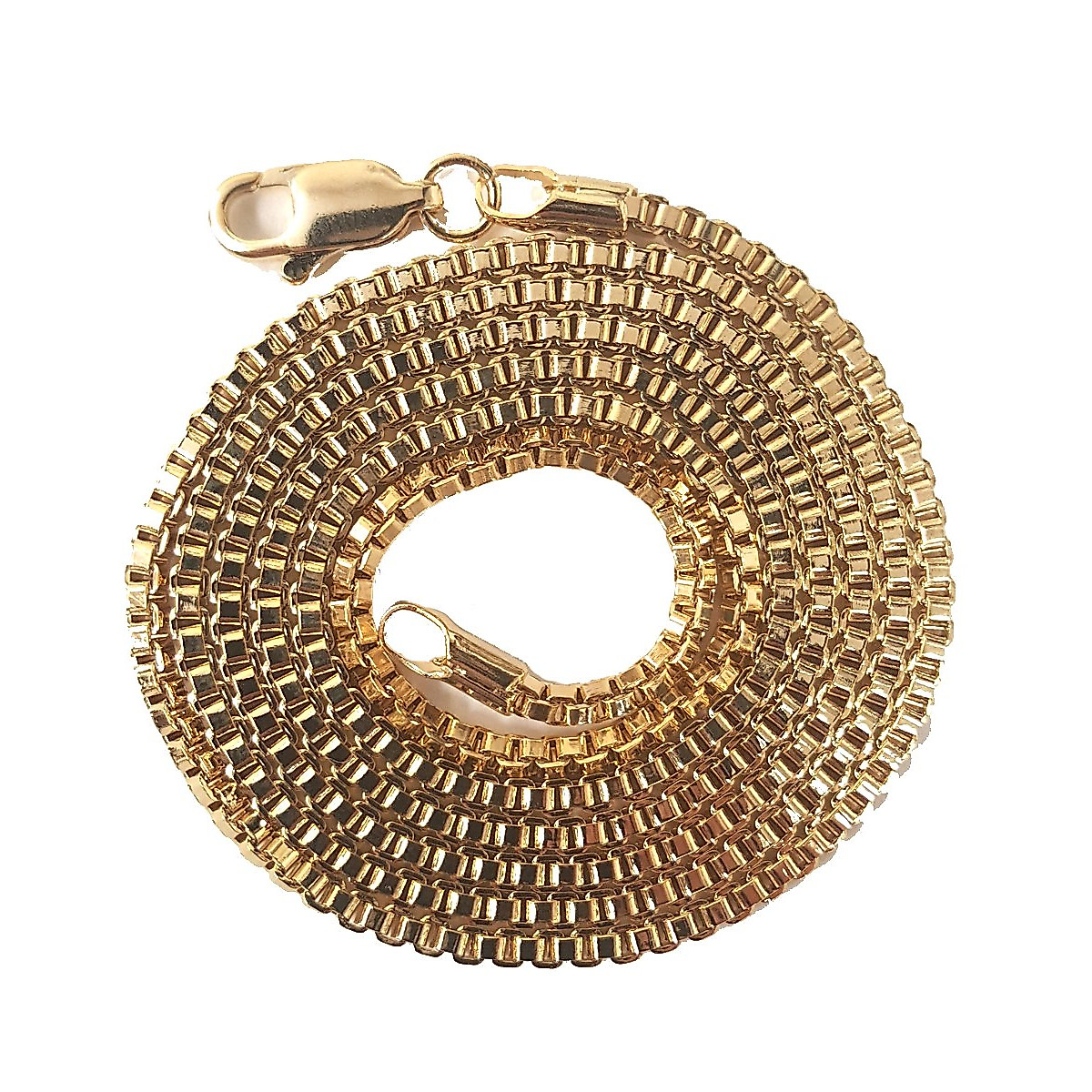 UrbanMixNY Egyptian Symbols Engraved Ankh Gold Plated Pendant with 2mm 24" Box Chain