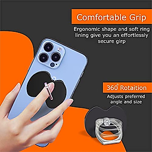 Cell Phone Ring Holder with Armless Reading Glasses | 360° Rotating Crystal Finger Ring for All Smartphones | 2.0 Diopters (Crystal, 2.5, diopters)