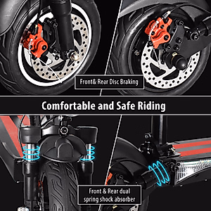 Electric Scooter for Youth and Adults, 800W Motor, 27 MPH Max Speed, 48V 15AH Battery, Up to 31 Miles Long Range, 10-Inch Honeycomb Tire, 330lbs Weight Limit, Light Weight Folding Kick Scooter