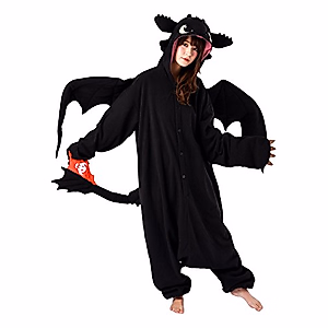 SAZAC Kigurumi - How to Train Your Dragon - Toothless - Onesie Jumpsuit Halloween Costume (X-Large)