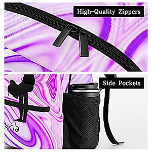 zaaprintblanket Personalized Gymnastics Purple Art Tie Dyed with Text Name Bookbag Waterproof Backpack for Boys Girl Gift