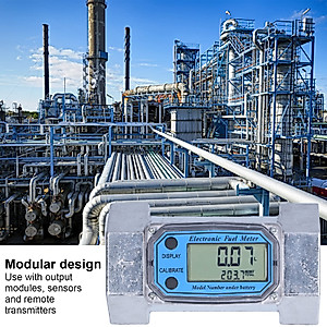 Turbine Flow Meter, 2in Digital LCD Display Flowmeter, 2.3V‑3.3V LLW‑50 Electronic Digital Flow Meter for Diesel Fuel Liquid Water Gas Oil