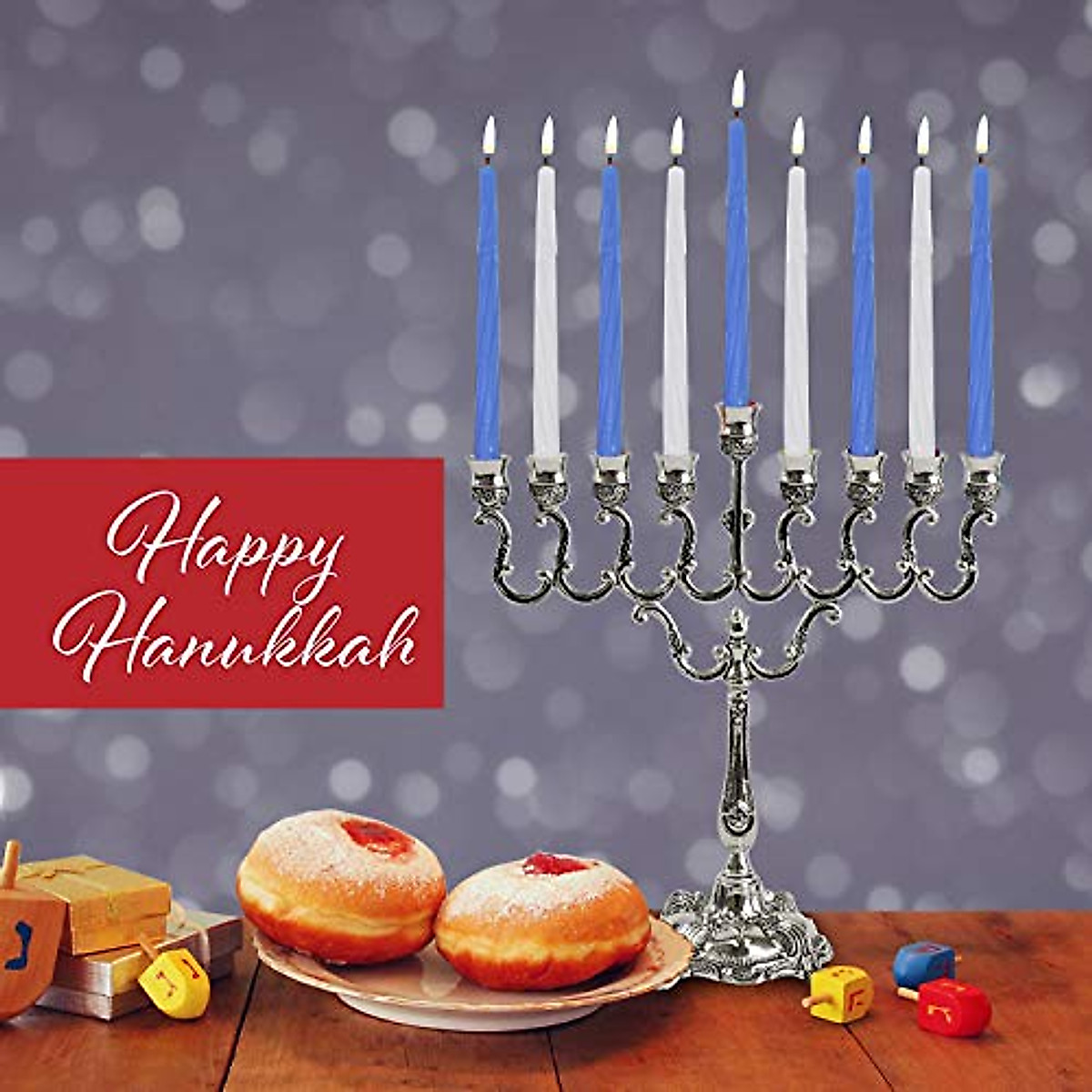 Ner Mitzvah Hanukkah Candles - Blue and White Chanukah Candle - Premium Quality Wax - 44pk. for All 8 Nights of Hanukkah