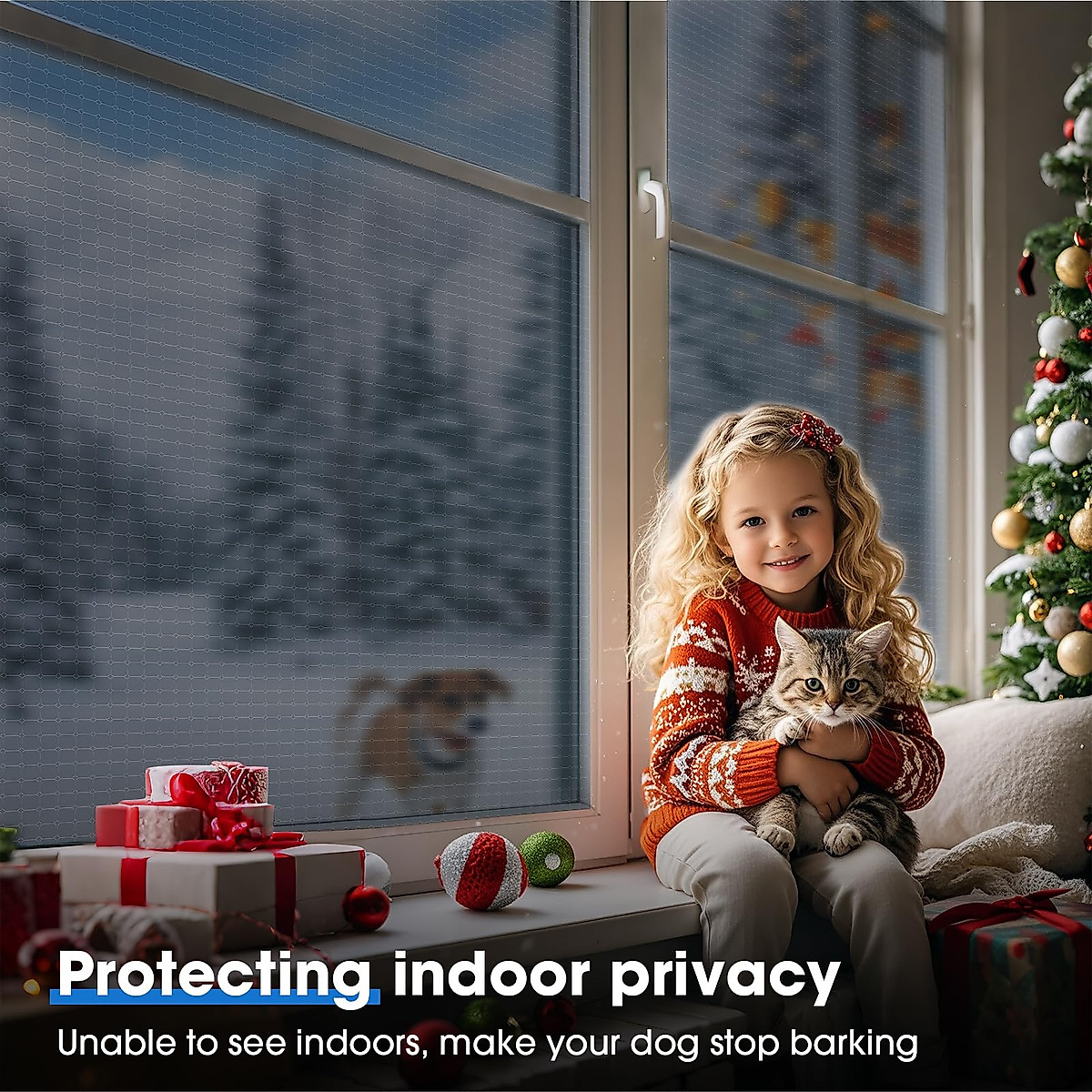 Coavas One Way Privacy Window Film,Reflective Home Glass Mirror Tint See Out Not in,Heat UV Blocking Static Cling for Office Front Door Daytime Privacy Covering, Blue-Silver,17.5x78.7 in