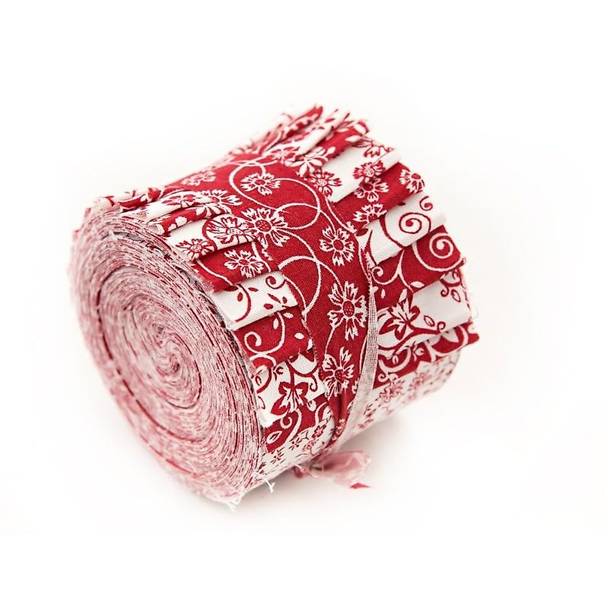 16 Pcs Fabric Strips Cute, Beautiful 100% Cotton Fabric Quilting Strips, Width 2.5 inch Length 44 inch, Gift Red & White Basics Jelly Roll pre-Cut, DIY Blanket