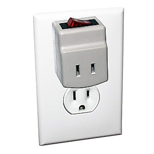 QVS PA-1P Single-Port Power Adaptor with Lighted On/Off Switch, Off-White